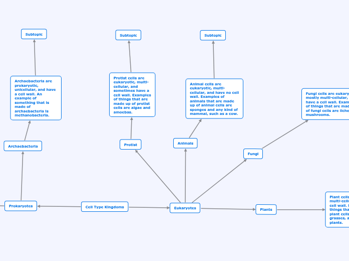 Cell Type Kingdoms - Concept Map
